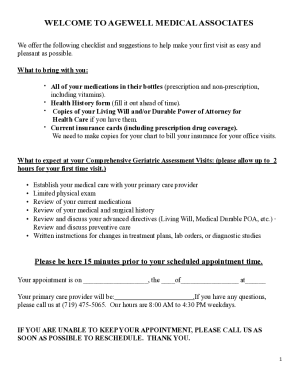 Fillable Online Your Check-up Checklist: Preparing for an Annual Well ...