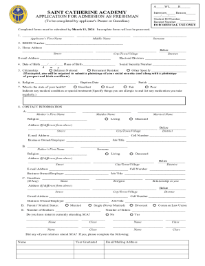Fillable Online College Application Information Worksheet Name Fax ...