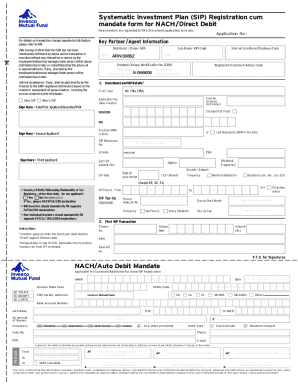 Fillable Online Systematic Investment Plan (SIP) Registration cum ... Fax Email Print - pdfFiller