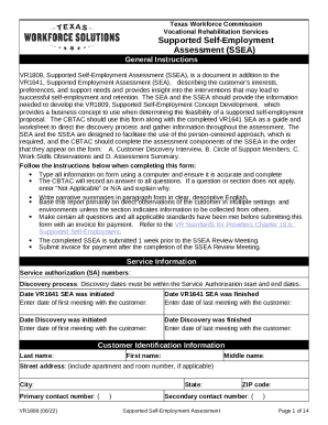 VR-SFP Chapter 19 Self Employment Doc Template | pdfFiller