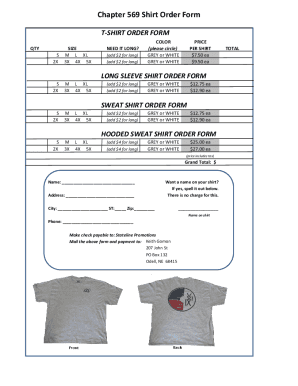 Fillable Online T Shirt Order Form Template Printable Free - Pinterest Fax Email Print - pdfFiller