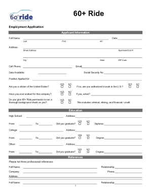 Fillable Online 60+ Ride Fax Email Print - pdfFiller