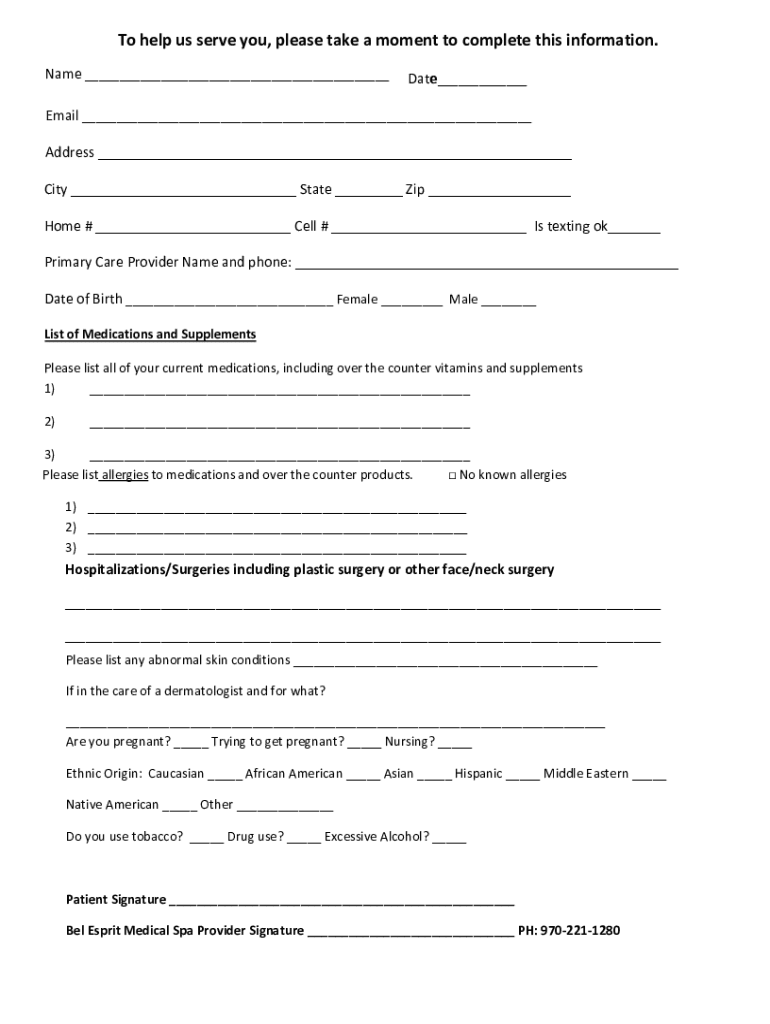 Fillable Online To help us serve you, please take a moment to complete ... Fax Email Print ...