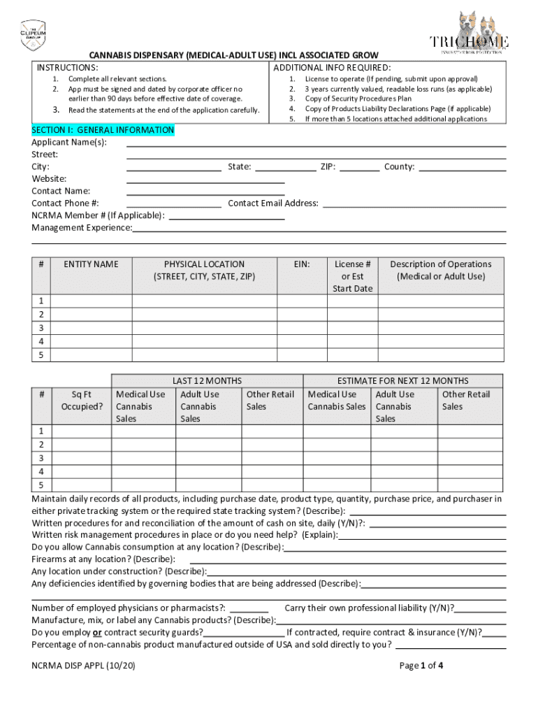 Fillable Online Application ProcessOffice of Cannabis Policy Fax Email Print - pdfFiller