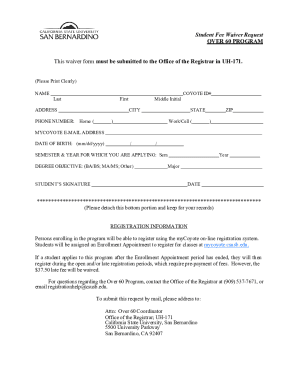 Fillable Online Student Fee Waiver Request Fax Email Print - pdfFiller