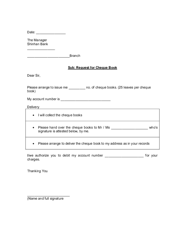 Fillable Online (15+ Samples) - Application for Cheque Book Issue Fax ...