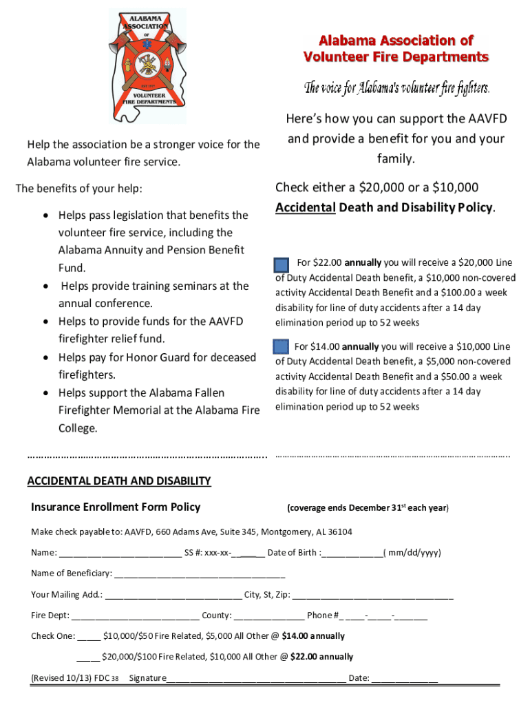 Fillable Online Here's how you can support the AAVFD and provide a ...