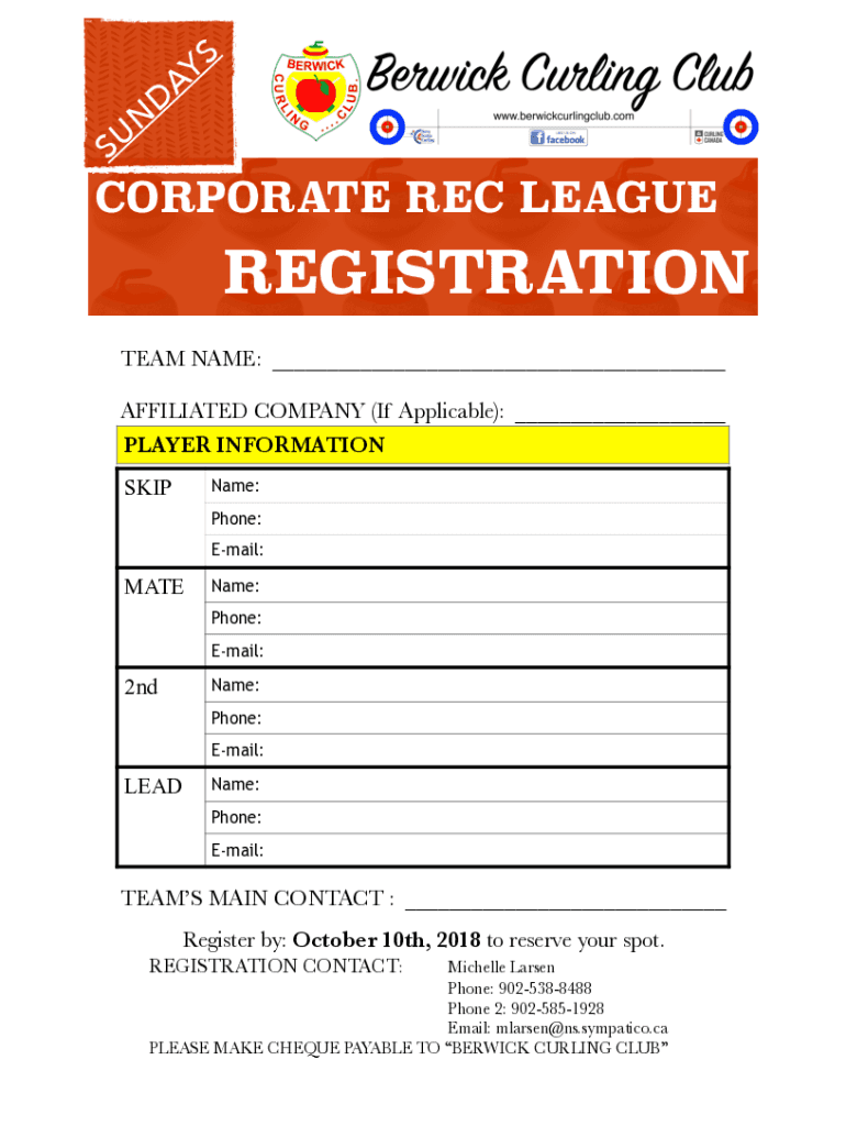 Fillable Online Registration Form Rec.pages Fax Email Print - pdfFiller