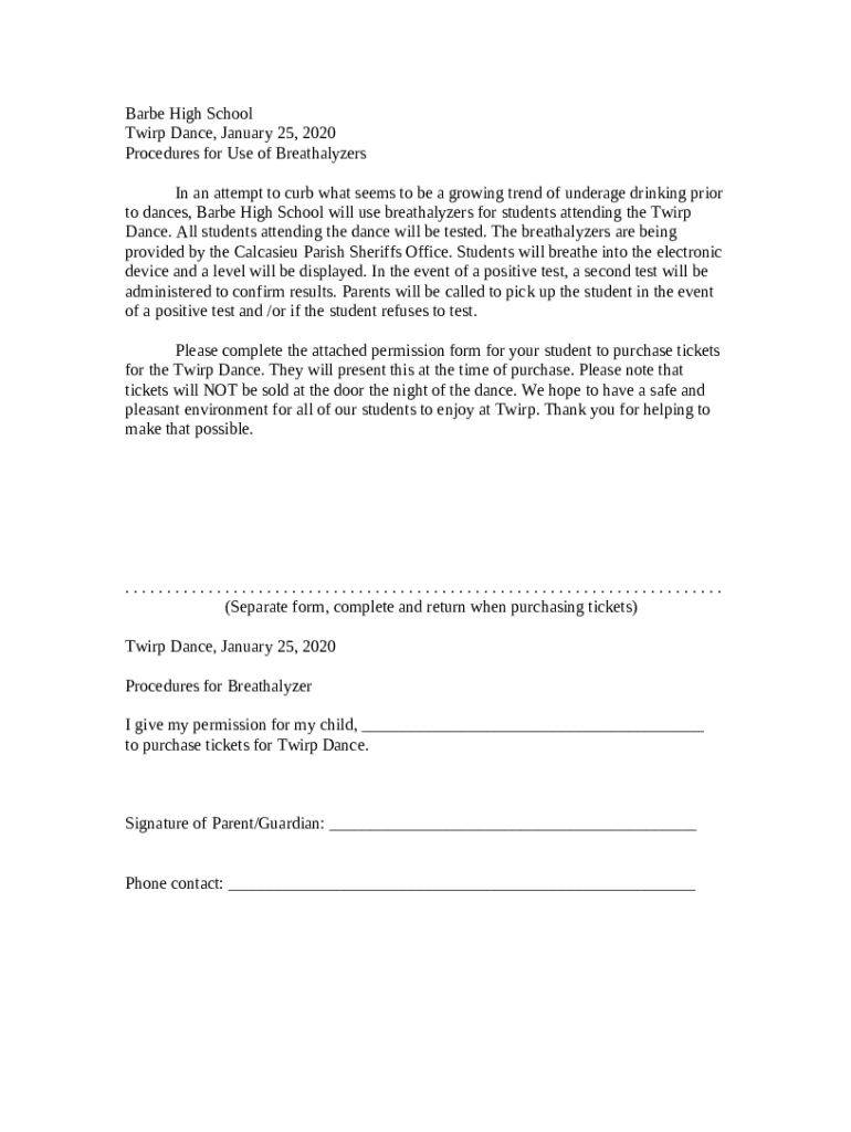 Why Breathalyzer Testing is Needed at School Dances Doc Template ...