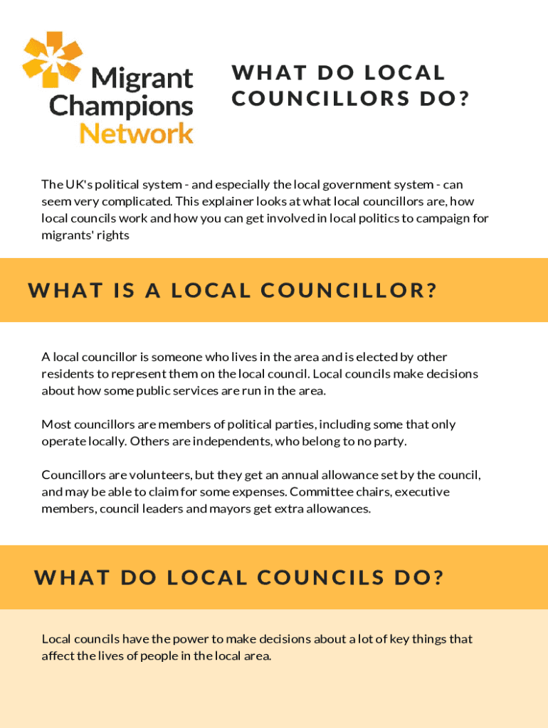 Fillable Online Local Government Explained Part 1: Types of councils ...