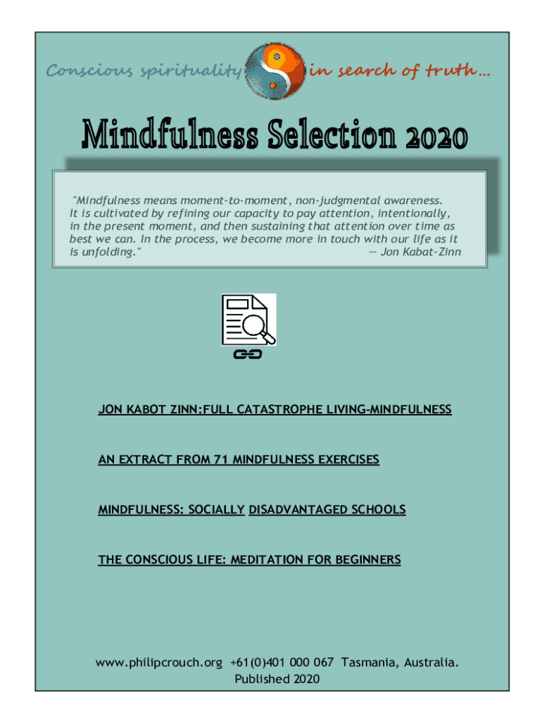 Fillable Online What Is Mindfulness?Taking Charge of Your Wellbeing Fax Email Print - pdfFiller