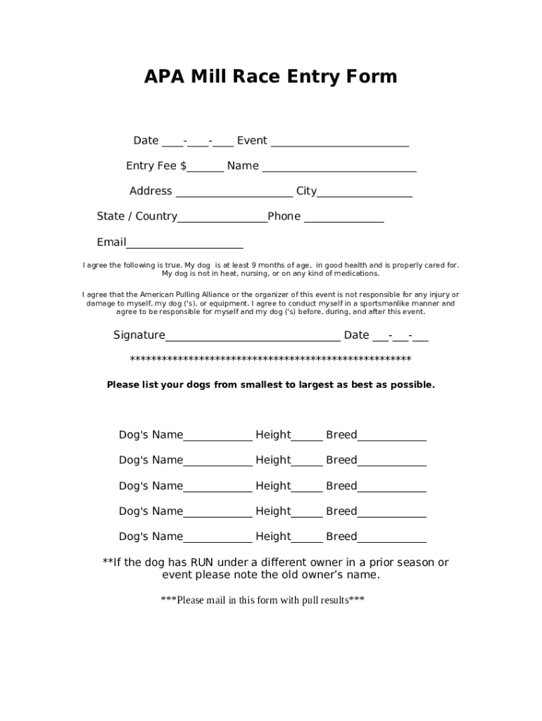 APA Entry Doc Template | pdfFiller