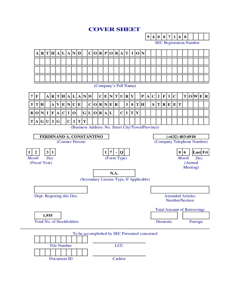 Fillable Online Annual Report (SEC Form 17-A) To Fax Email Print ...