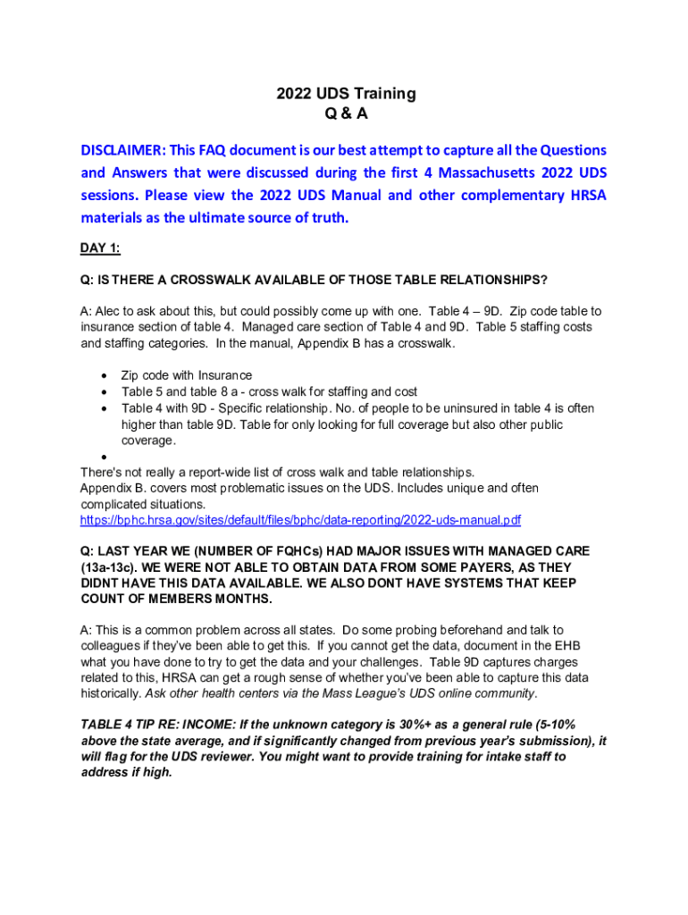 Fillable Online Uniform Data System (UDS) Modernization Frequently Asked ... Fax Email Print ...