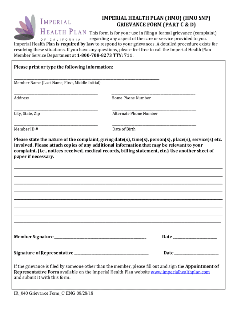 Fillable Online This form is for your use in filing a formal grievance ( ... Fax Email Print ...