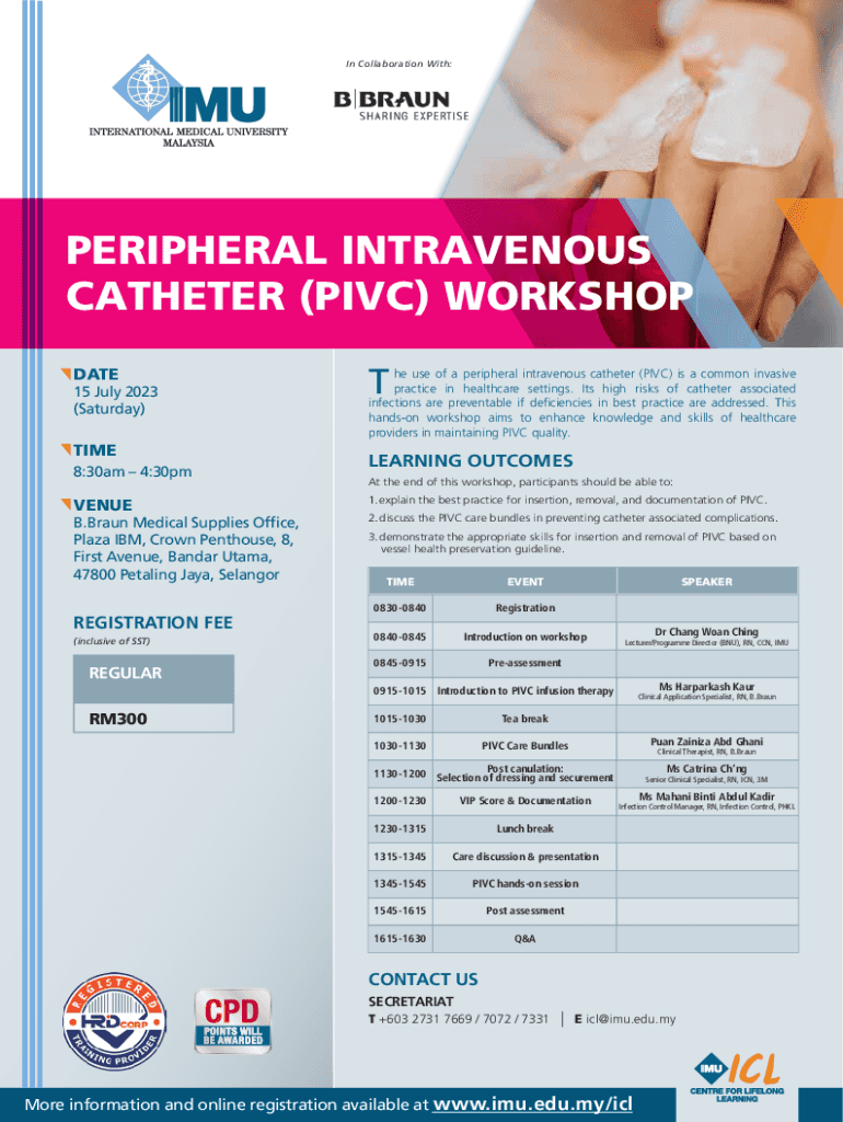 Fillable Online web imu edu Peripheral intravenous catheters in the ...