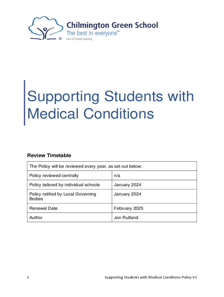 Fillable Online Supporting-students-with-medical-conditions- ... Fax ...