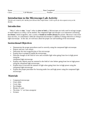 Introduction to the Light Microscope Lab.doc - Name: Date... Doc Template | pdfFiller