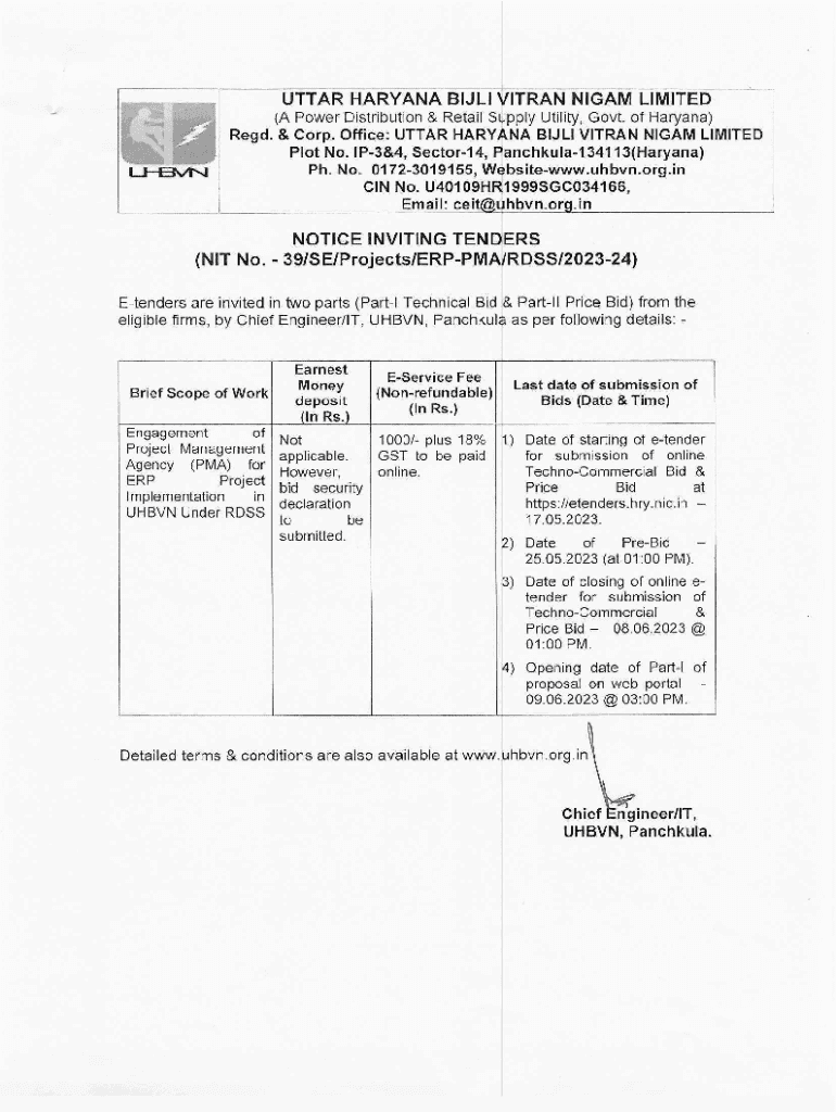Fillable Online uhbvn org Request for proposal rfp for engagement of it ...