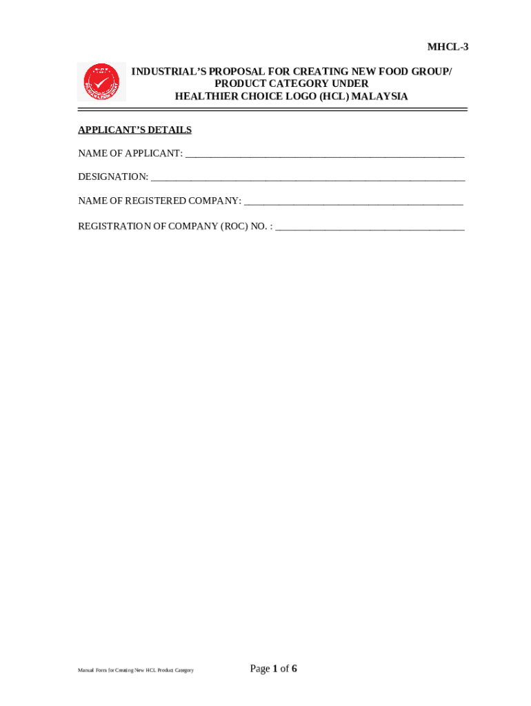 TOPIC: Healthier Choice Logo (HCL) Doc Template | pdfFiller
