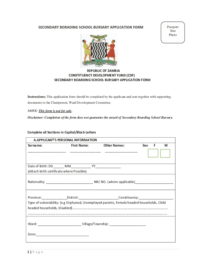 Fillable Online The following shall apply for Bursary applications Fax ...