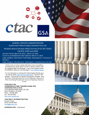 Fillable Online General Service Administration Schedule Contract Price ...