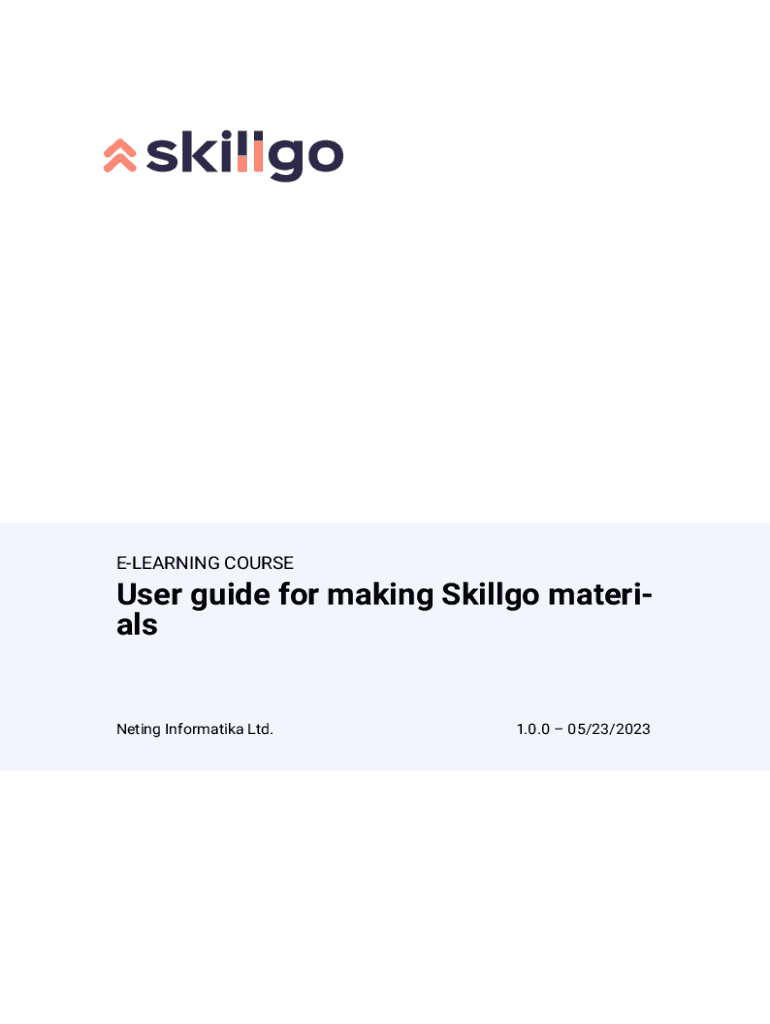 Fillable Online User guide for making Skillgo materi- als Fax Email Print - pdfFiller