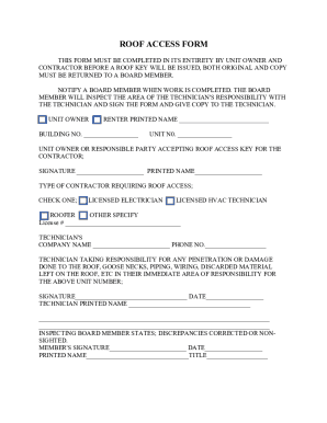 Fillable Online FINAL-ROOF ACCESS FORM-1.docx Fax Email Print - pdfFiller