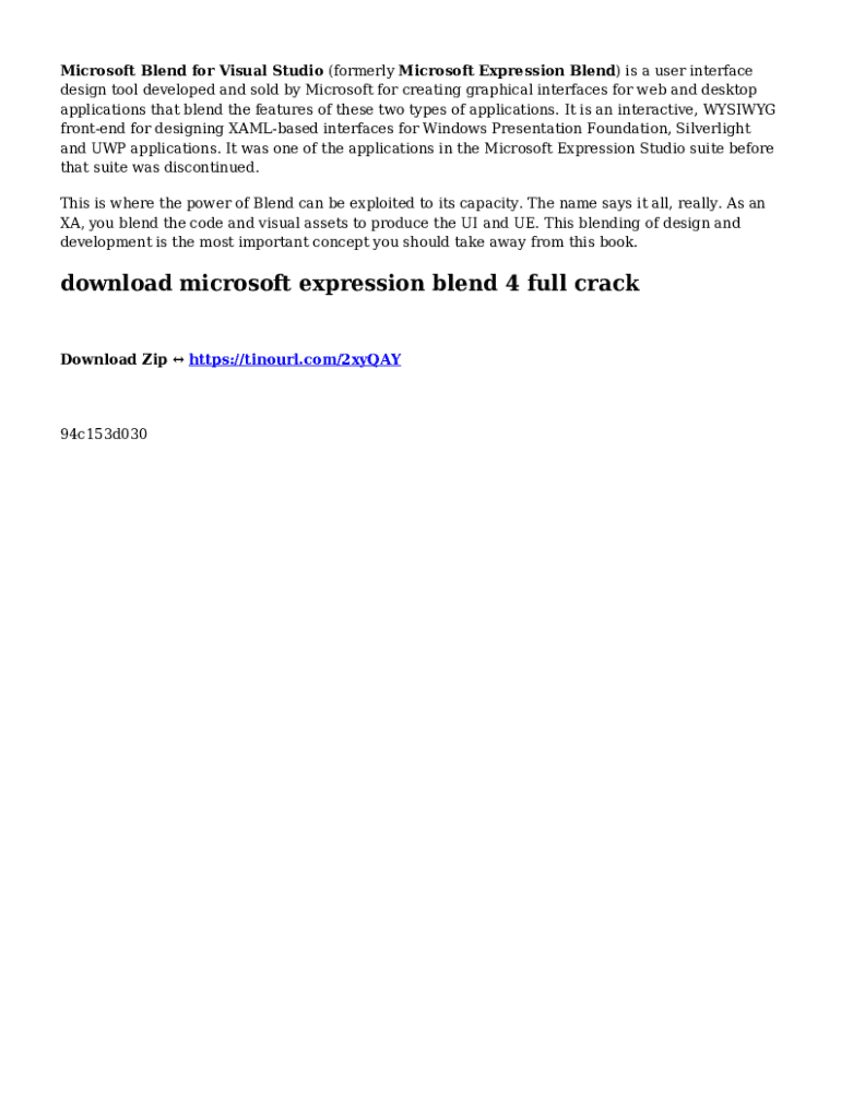 Fillable Online Design XAML in Visual Studio and Blend for Visual ...