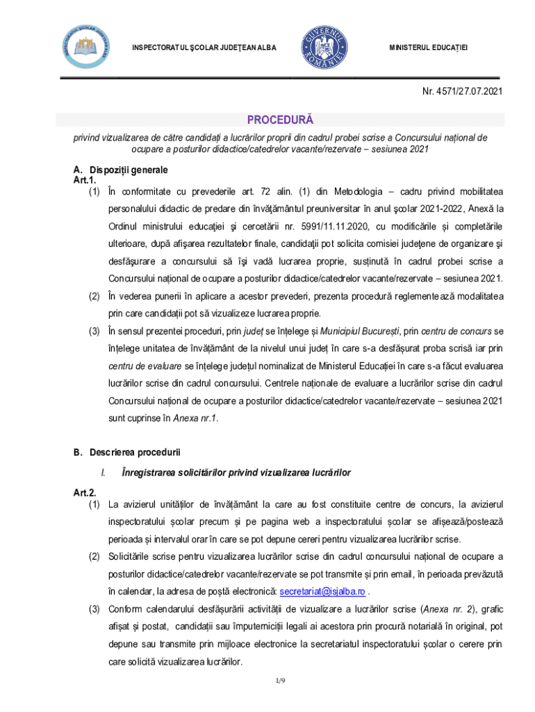 Fillable Online privind vizualizarea de ctre candidai a lucrrilor proprii din cadrul probei ...