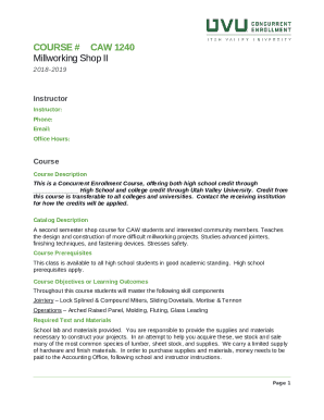 COURSE #CAW 1240 Doc Template | pdfFiller