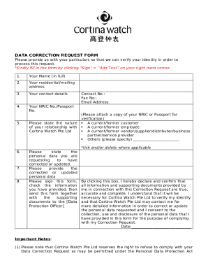 USPersonal Data Rectification Erasure Request Doc Template | pdfFiller