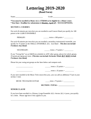 Band Lettering - wp lps Doc Template | pdfFiller