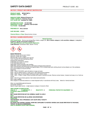 Fillable Online Product/System Data & SDS Fax Email Print - pdfFiller