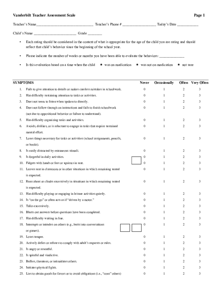 Fillable Online Vanderbilt Teacher A#5B9E7A.doc Fax Email Print - pdfFiller