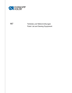 Ausfüllbar Online Durkopp Adler 667 Spare Parts List Fax Email Drucken ...