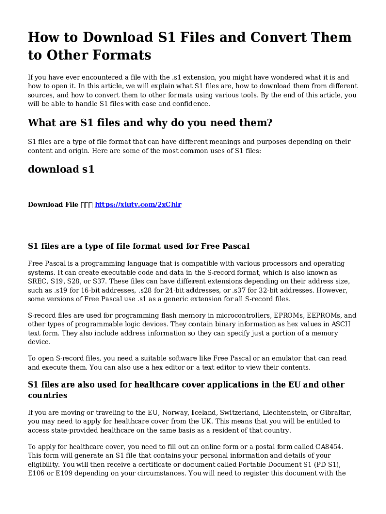 Fillable Online How to open S1 file (and what it is) Fax Email Print ...