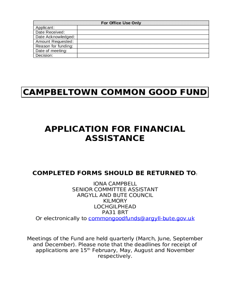 campbeltown common good fund criteria Doc Template | pdfFiller