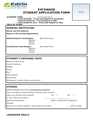 Application for Academic Year 2024-25 ... Doc Template | pdfFiller