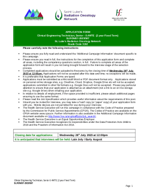 Clinical Engineering Technician, Senior - 0 Doc Template | pdfFiller