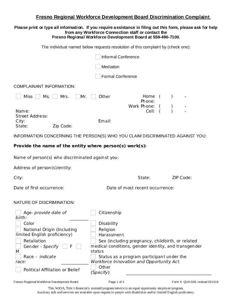 # QUA-029 Program Complaint Doc Template | pdfFiller