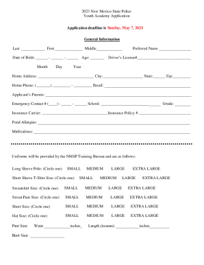 Fillable Online NMSP Recruiting: Official Website Of The New Mexico ...