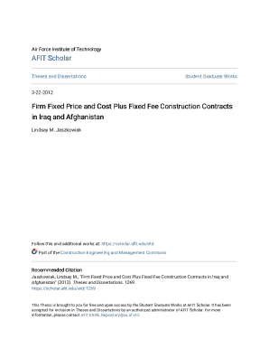 Fillable Online Firm Fixed Price and Cost Plus Fixed Fee Construction ...