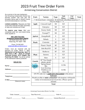 Fillable Online 2023 Fruit Tree Order Form - Armstrong Conservation ...