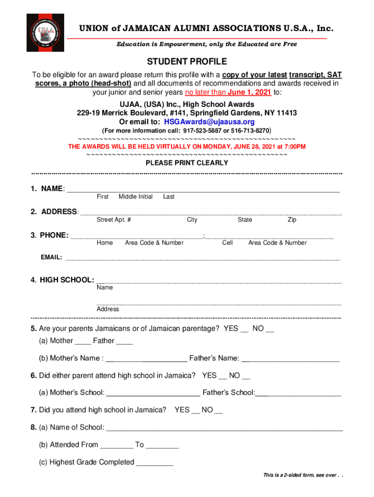 Fillable Online Fillable Online ujaausa UNION of JAMAICAN ALUMNI ... Fax Email Print - pdfFiller