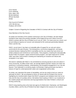 Letter-of-Concern-to.. Doc Template | pdfFiller