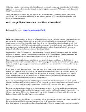 Fillable Online How to apply for a Police Clearance Certificate online ...