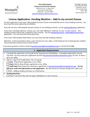 Fillable Online License Application: Vending Machines Fax Email Print ...