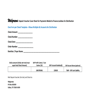 Fillable Online Deposit Voucher Cover Sheet for Payments Mailed to ...