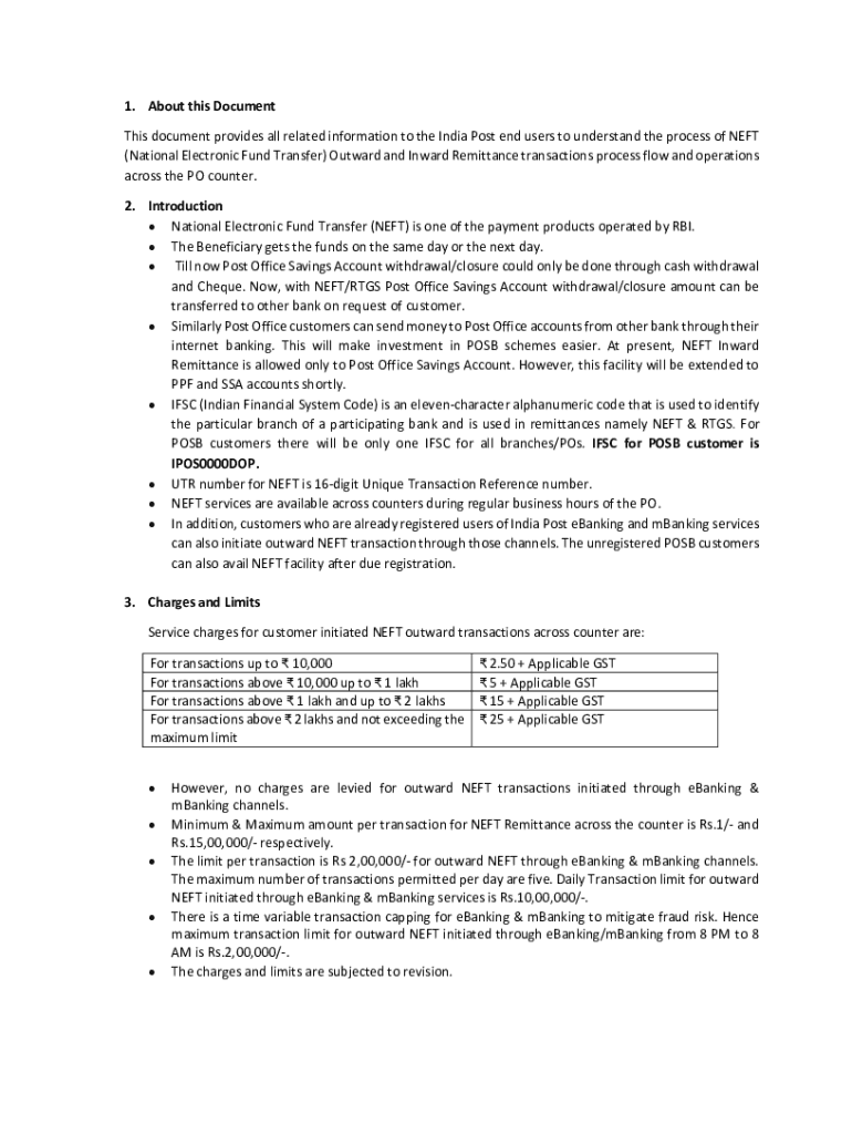 Fillable Online National Electronics Fund Transfer or NEFT: All you ...